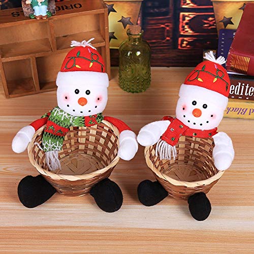 TOKZON Christmas Candy Storage Baske, Christmas Sugar Container, Santa Claus/Reindeer/Snowman/Gingerbread Man/Penguin Candy Basket, Christmas Decoration Candy Bowl Dish