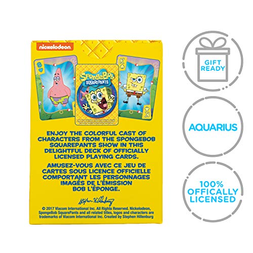 AQUARIUS SpongeBob Playing Cards - SpongeBob SquarePants Themed Deck of Cards for Your Favorite Card Games - Officially Licensed SpongeBob Merchandise & Collectibles