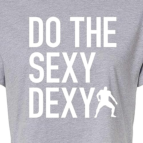 Instant Message - Do The Sexy Dexy - Juniors Cropped Cotton Blend T-Shirt - Size X-Large Heather Grey