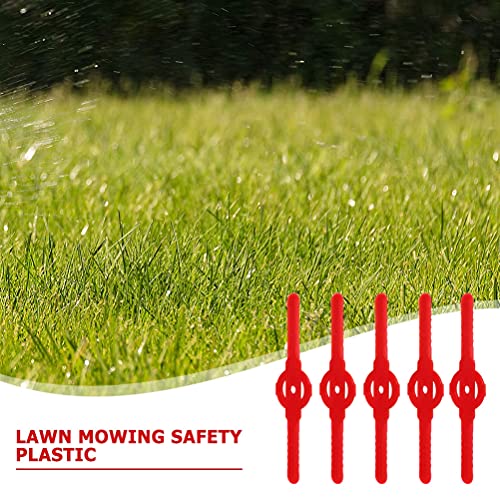 HEEPDD 10 PCS Grass Trimmer Head Blades Replace Plastic Cutter,Blade Replacement Lawn Mower Plastic Weed Wacker Eater Head for Cordless Grass Trimmer (red)