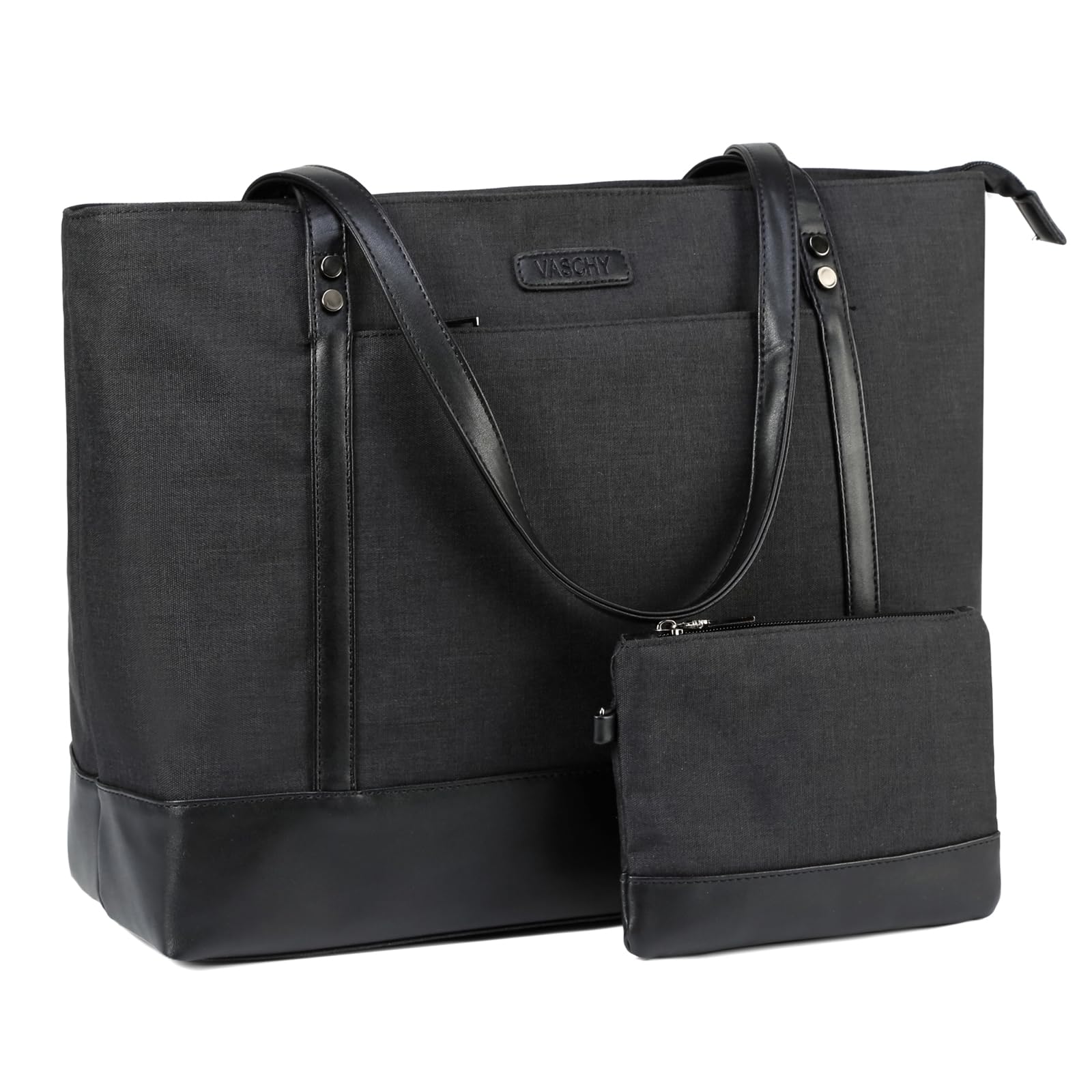 VASCHY Laptop Tote Bag for Women, Large 15.6inch Computer Teacher Bag Purse Briefcase for Travel,Work,Business,Office Black