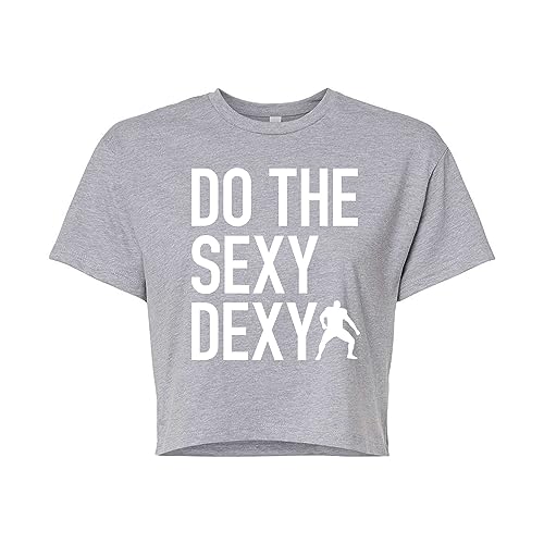 Instant Message - Do The Sexy Dexy - Juniors Cropped Cotton Blend T-Shirt - Size X-Large Heather Grey