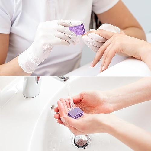 25 Pcs Nail Files for Acrylic Nails and 50 Pcs Purple Mini Buffer Block File, 100/180 Grit Nail Buffer Double Sides Emery Boards Fingernail Files