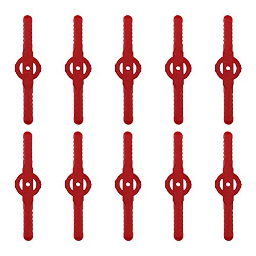 HEEPDD 10 PCS Grass Trimmer Head Blades Replace Plastic Cutter,Blade Replacement Lawn Mower Plastic Weed Wacker Eater Head for Cordless Grass Trimmer (red)