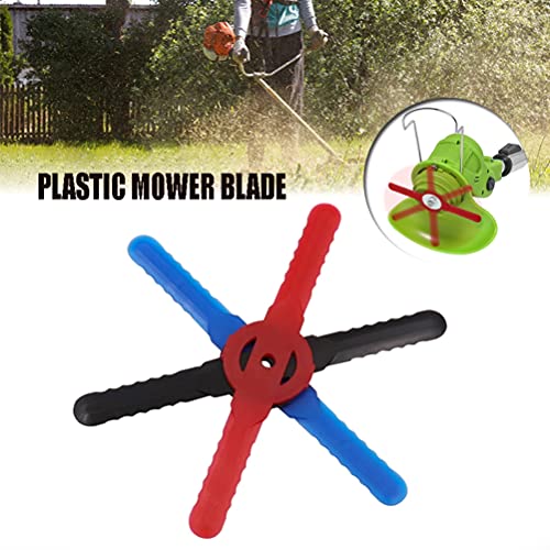 HEEPDD 10 PCS Grass Trimmer Head Blades Replace Plastic Cutter,Blade Replacement Lawn Mower Plastic Weed Wacker Eater Head for Cordless Grass Trimmer (red)