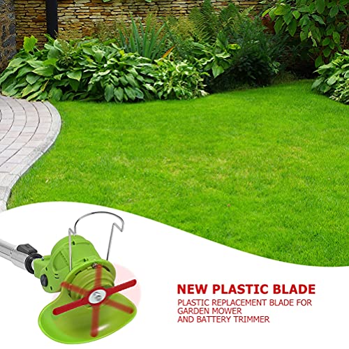 HEEPDD 10 PCS Grass Trimmer Head Blades Replace Plastic Cutter,Blade Replacement Lawn Mower Plastic Weed Wacker Eater Head for Cordless Grass Trimmer (red)