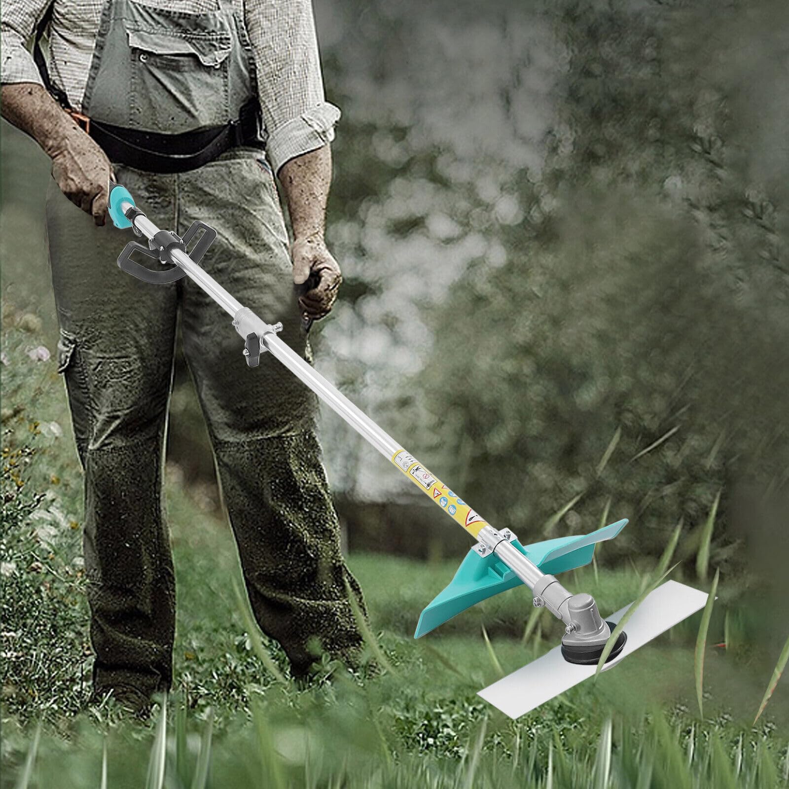 TQSHOoP Electric Lawn Trimmer Cordless Grass Trimmer Lawn Edger Lawn String Trimmer Handheld Battery Powered Grass Cutter Weed Trimmer with 6Ah Lithium Battery
