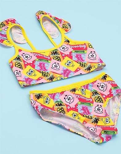 SpongeBob SquarePants Bikini Girls Kids Yellow 2 Piece Swimsuit 6-8 Years
