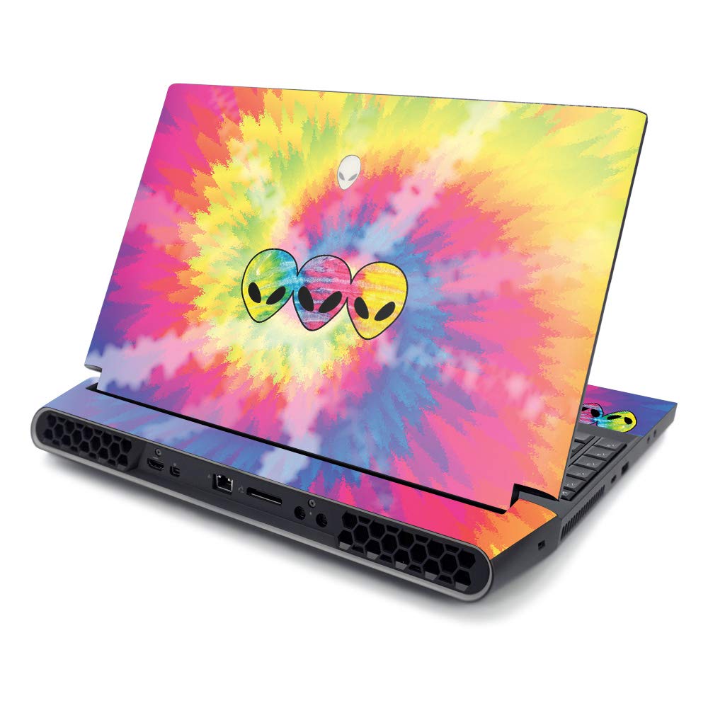 MightySkins Skin Compatible with Alienware Area-51M 17" (2019) - Groovy Aliens | Protective, Durable, and Unique Vinyl Decal wrap Cover | Easy to Apply, Remove, and Change Styles | Made in The USA