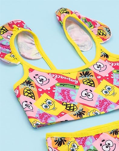 SpongeBob SquarePants Bikini Girls Kids Yellow 2 Piece Swimsuit 6-8 Years