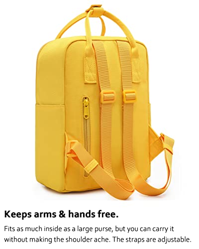 HotStyle BESTIE Mini Backpack Purse Small Bag with Multiple Pockets, Little Size Cute for Day Tirp, Travel & Everyday, Yellow