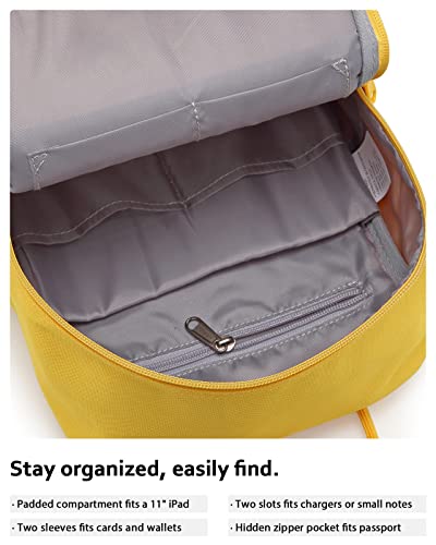 HotStyle BESTIE Mini Backpack Purse Small Bag with Multiple Pockets, Little Size Cute for Day Tirp, Travel & Everyday, Yellow