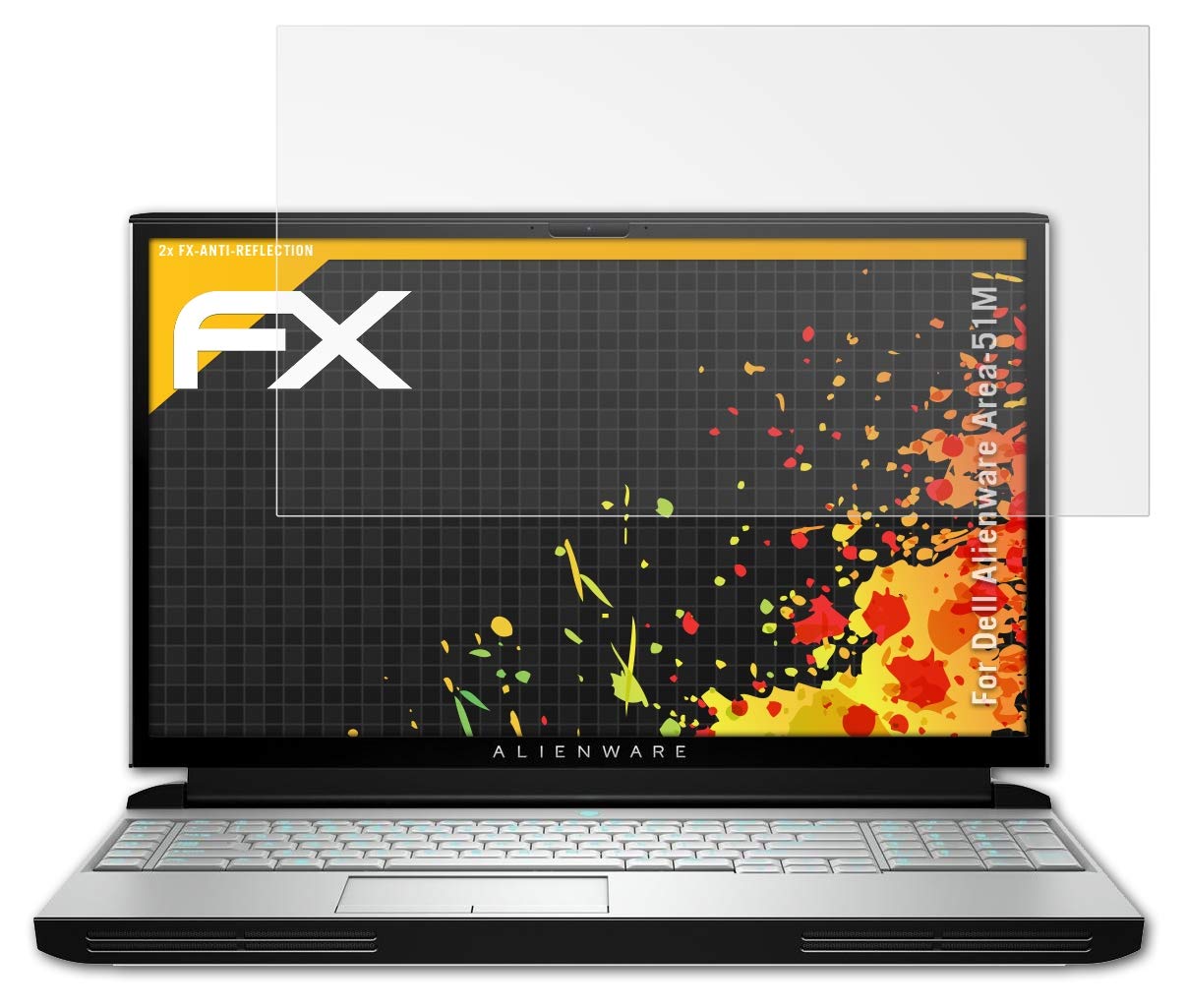 atFoliX Screen Protector compatible with Dell Alienware Area-51M Screen Protection Film, anti-reflective and shock-absorbing FX Protector Film (2X)
