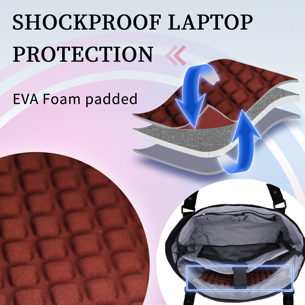 Laptop Tote Bag for Women, 15.6 Inch Computer Shoulder Bag Teacher Work Bag Travel Purse with Small Pouch VONXURY