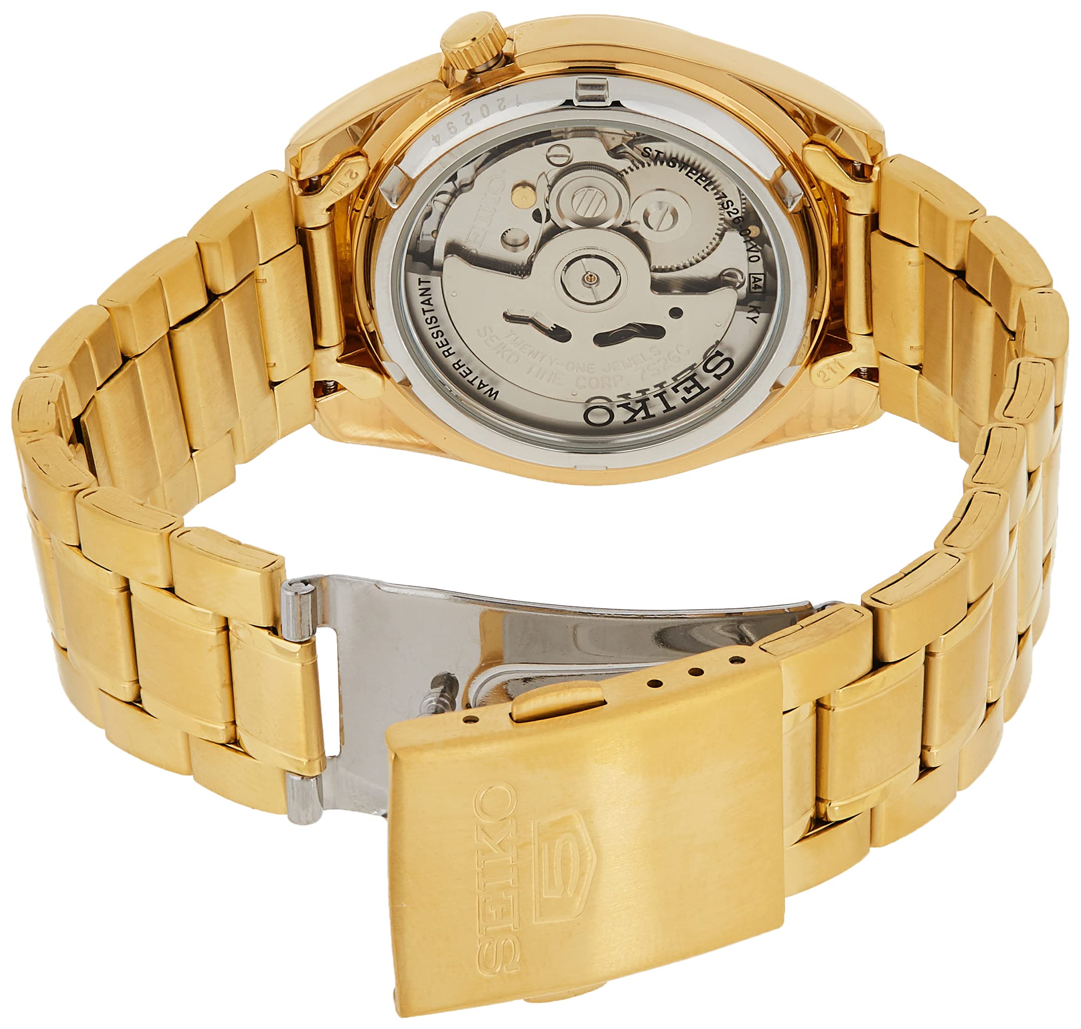 SEIKO Men's 5 Automatic Gold-Tone Steel and Dial