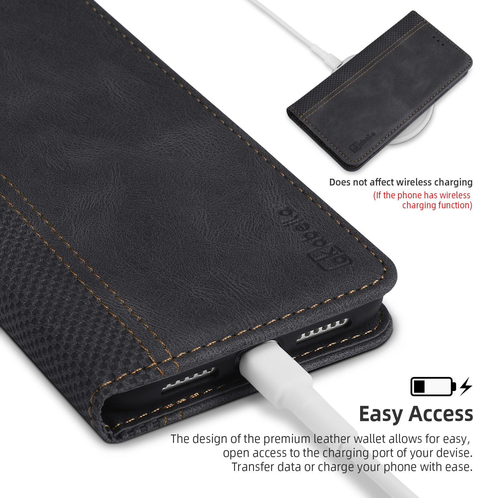 AKABEILA Case for One Plus Nord CE 3 Lite 5G Premium PU Leather Flip Wallet Case with Magnetic Closure Kickstand Card Slots Folio Mobile Phone Case Cover Protective Case Black