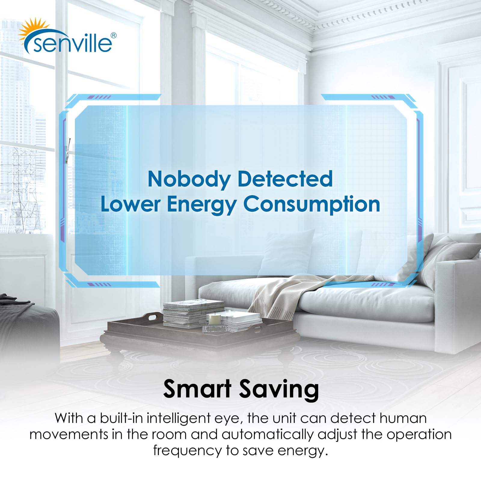 Senville AURA Series Mini Split Air Conditioner Inverter Heat Pump, 33000 BTU, Energy Star, White