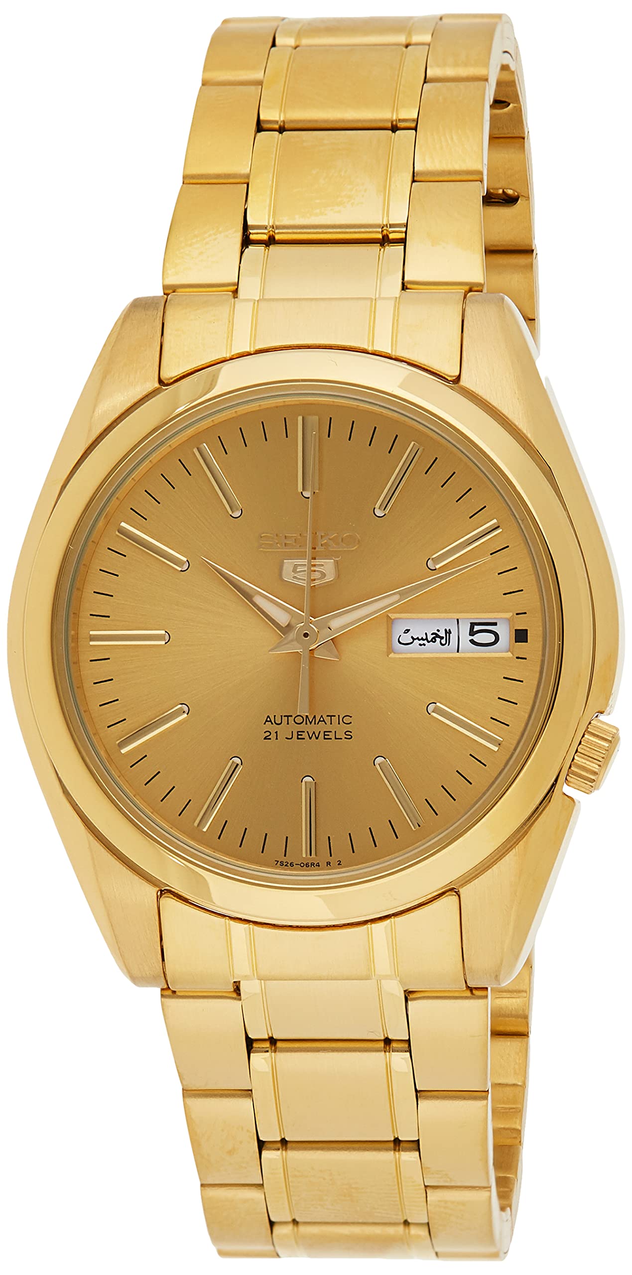 SEIKO Men's 5 Automatic Gold-Tone Steel and Dial