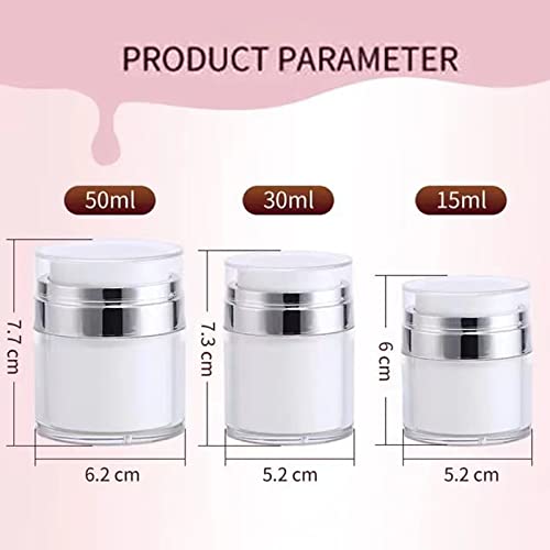 Cream Jar Vacuum Bottle Small, Lotion Dispenser With Pump, Travel Containers For Lotions And Creams Leak Proof, Airless Pump Bottles For Toiletries Cosmetic Container (30ml*3pcs)