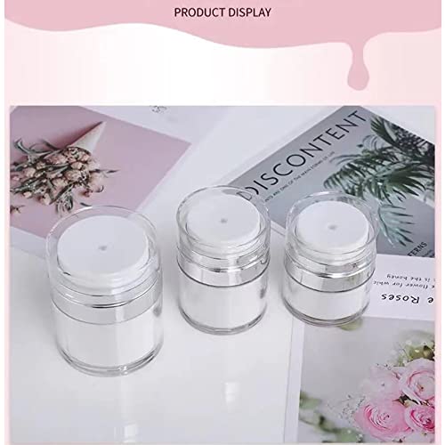 Cream Jar Vacuum Bottle Small, Lotion Dispenser With Pump, Travel Containers For Lotions And Creams Leak Proof, Airless Pump Bottles For Toiletries Cosmetic Container (30ml*3pcs)