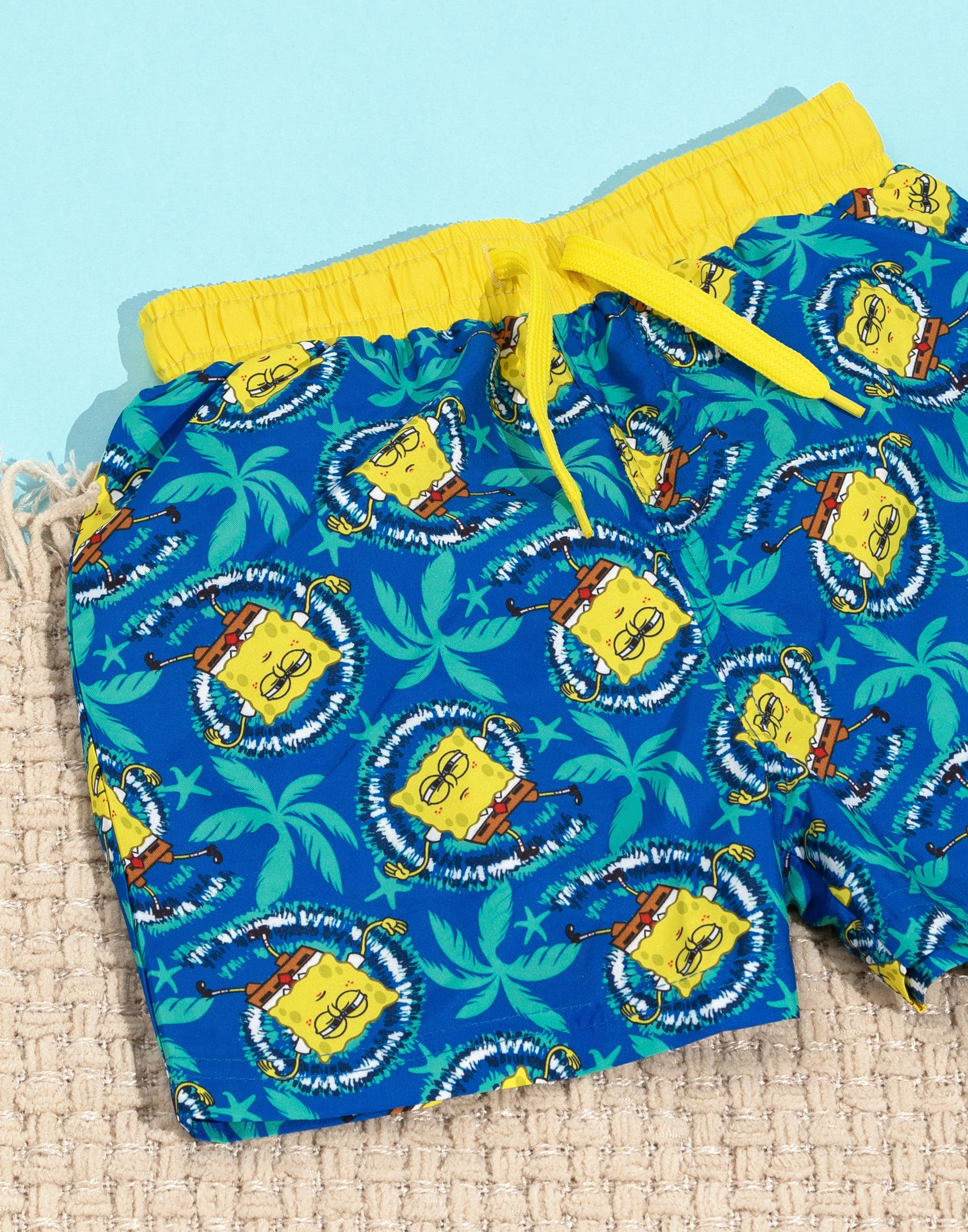 SpongeBob SquarePants Swim Shorts Boys Blue Yellow Swimming Trunks 5-6 Years