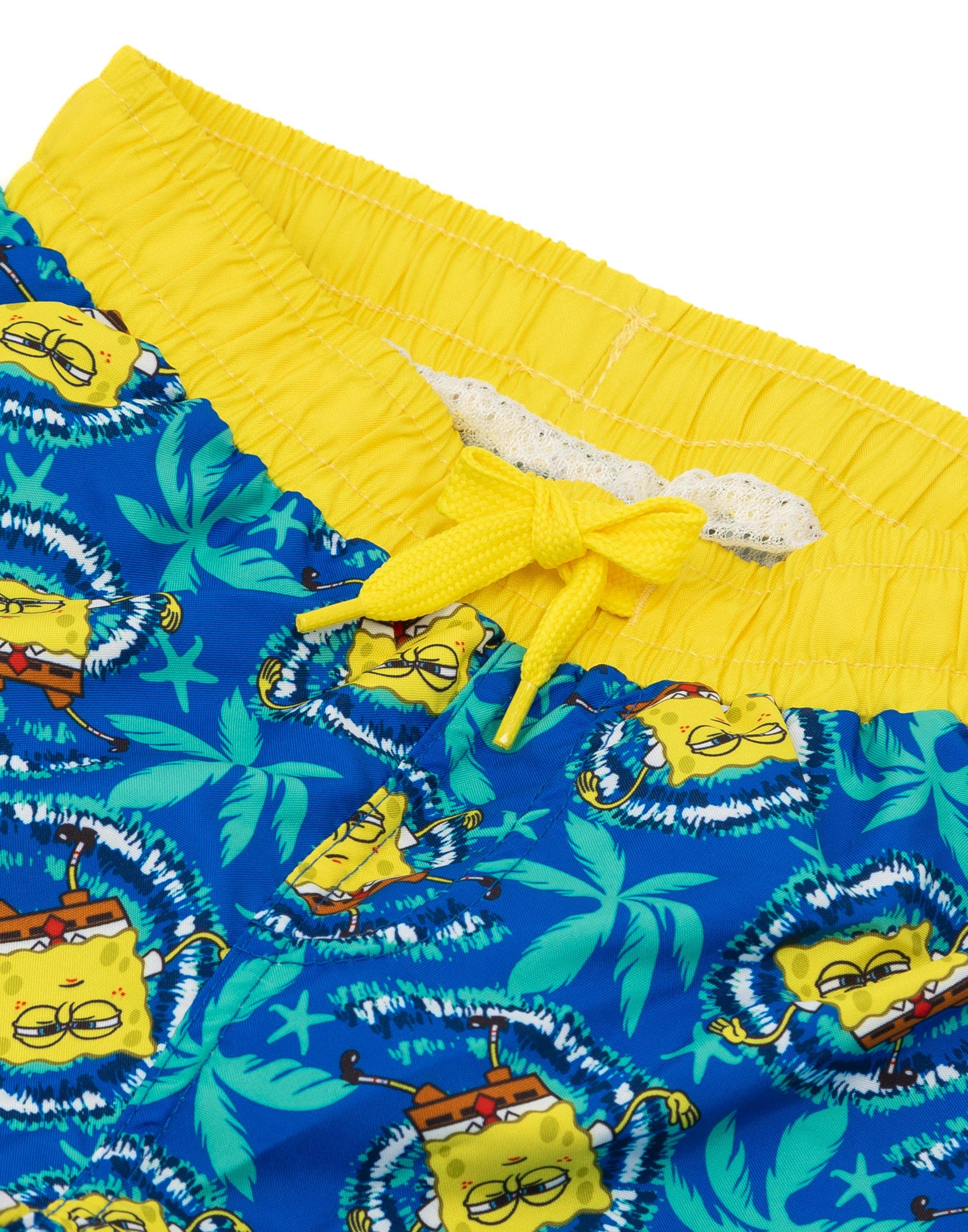 SpongeBob SquarePants Swim Shorts Boys Blue Yellow Swimming Trunks 5-6 Years