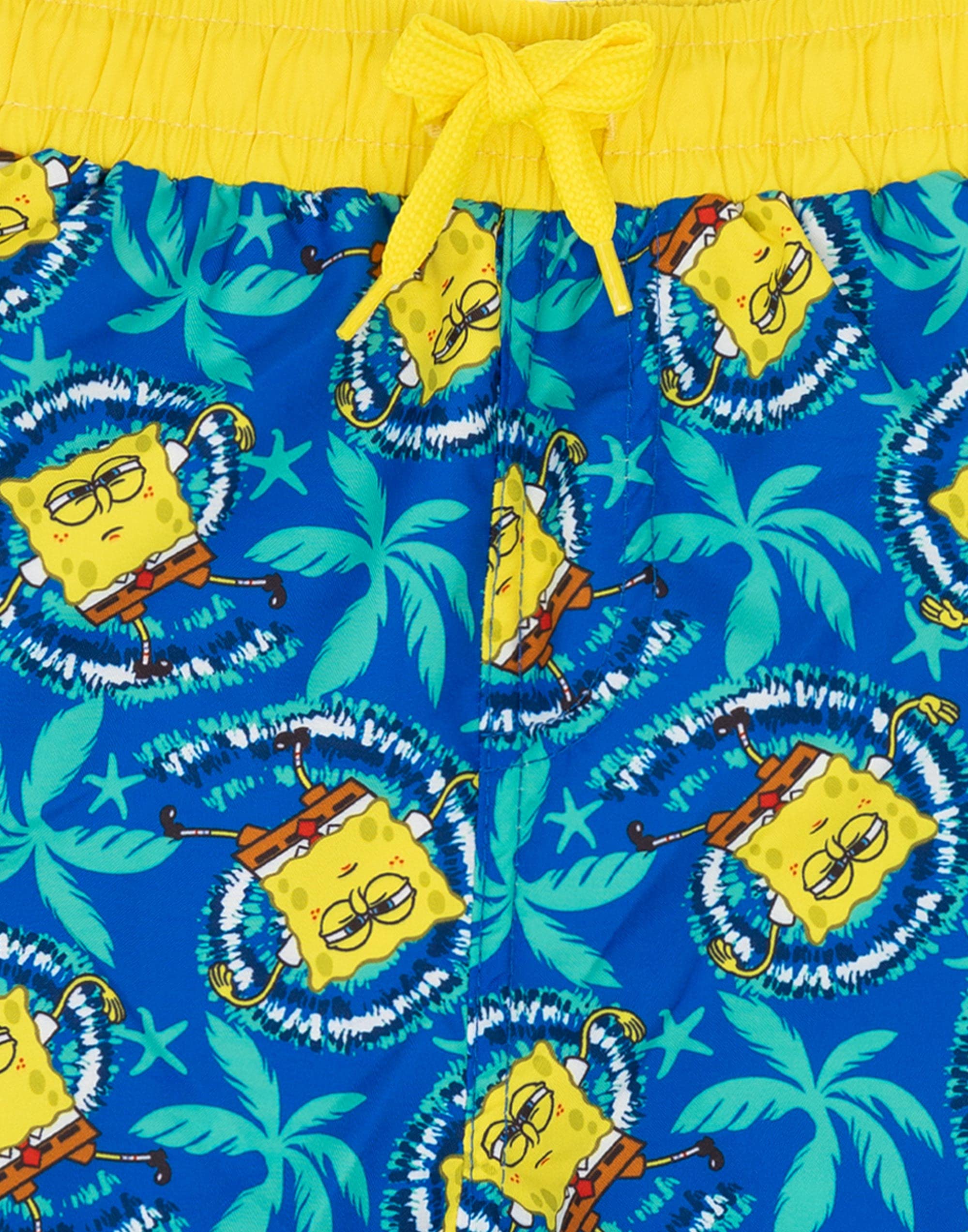 SpongeBob SquarePants Swim Shorts Boys Blue Yellow Swimming Trunks 5-6 Years