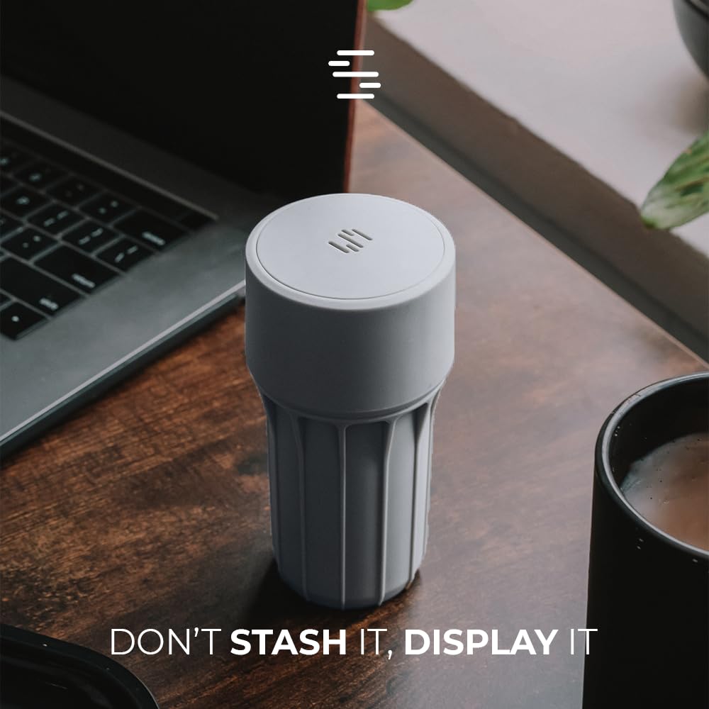 Staze Preserve Vacuum Sealed Storage Jars (148ml) | Patented Smell Proof Containers | Herb Storage & Food Storage Container with UltraViolet Protection -(CLOUD)