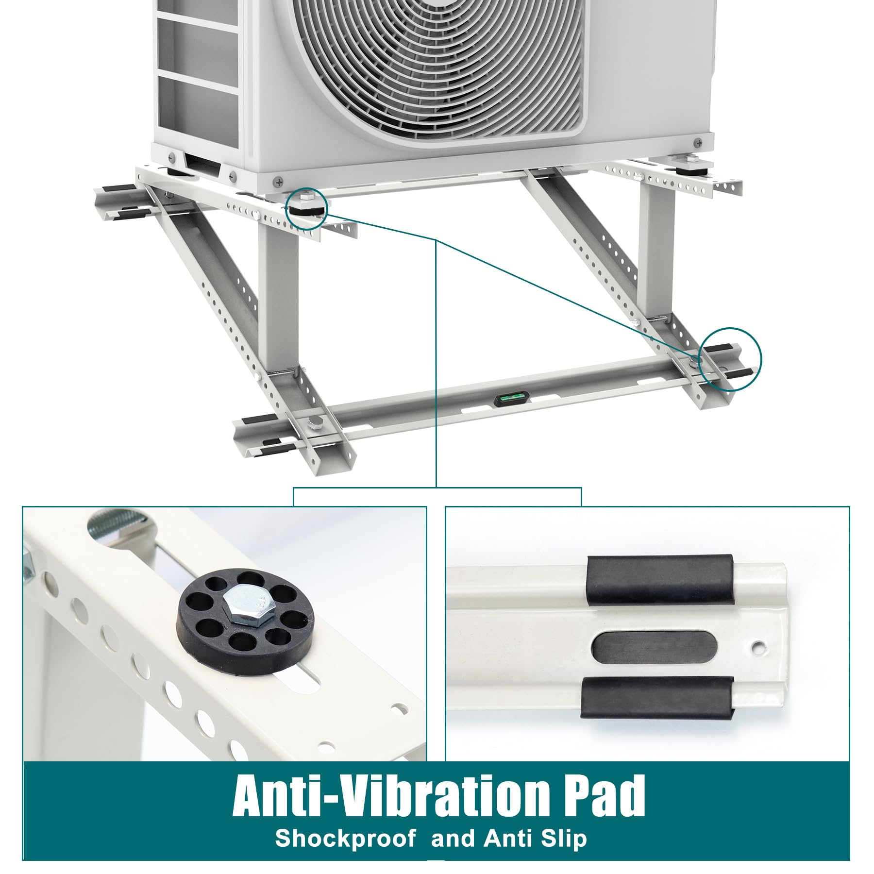 Daisypower Mini Split Roof Mount Bracket for Ductless Mini Split Air Conditioner Heat Pump Systems,Outdoor Adjustable Angle Rooftop Mounting Bracket Support Up to 7000-24000 Btu Condenser.