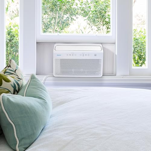 Keystone 8,000 BTU Window Inverter Air Conditioner with Supplemental Heat, 115V, AC for Apartment and Medium Rooms up to 350-Sq. Ft., Quiet, High Efficiency, Energy Star Window AC Unit with Remote