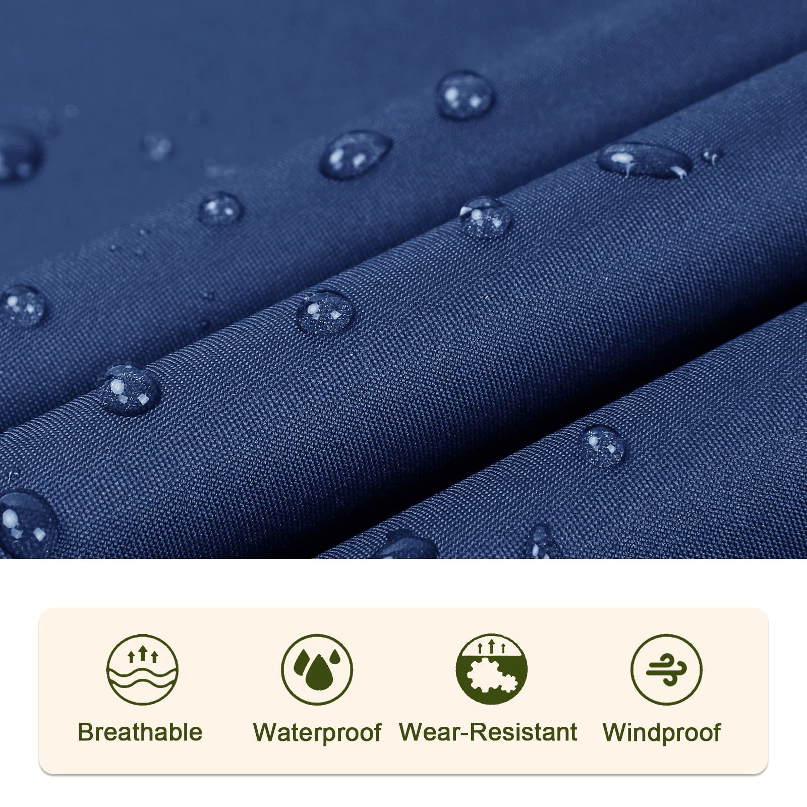 Women Waterproof Rain Poncho with Pockets Navy, One Size