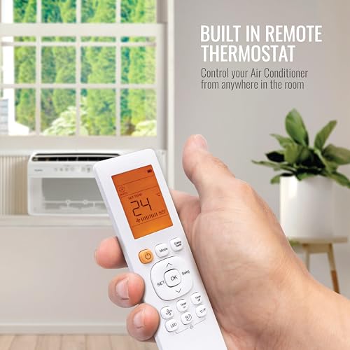 Keystone 8,000 BTU Window Inverter Air Conditioner with Supplemental Heat, 115V, AC for Apartment and Medium Rooms up to 350-Sq. Ft., Quiet, High Efficiency, Energy Star Window AC Unit with Remote