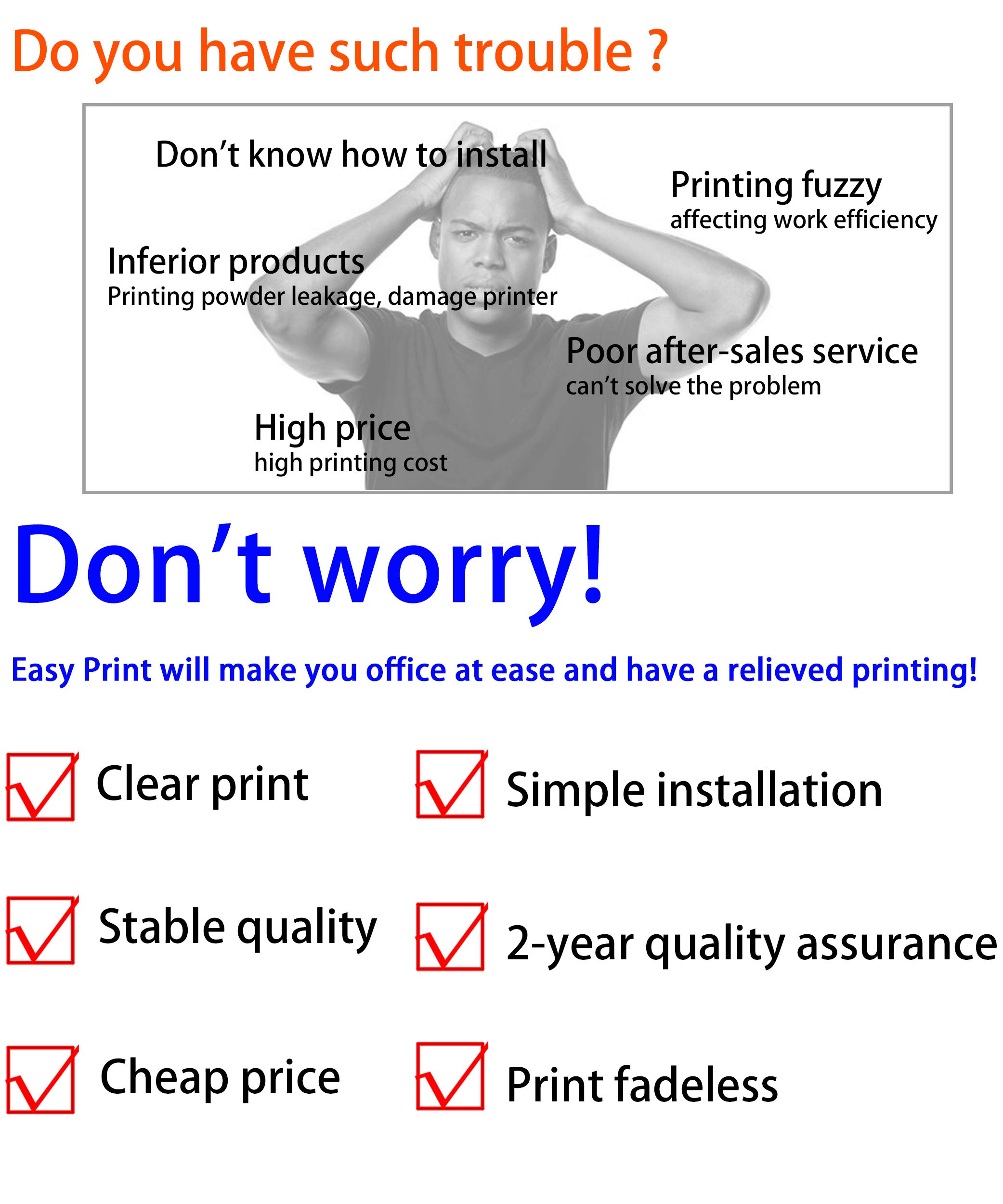 EASYPRINT (5-Pack) Compatible Toner Cartridge Replacement for Canon 046H CRG046H Used for LBP651C LBP654Cdw MF735Cdw MF733Cdw MF731Cdw, (2BK/C/M/Y, High Yield)