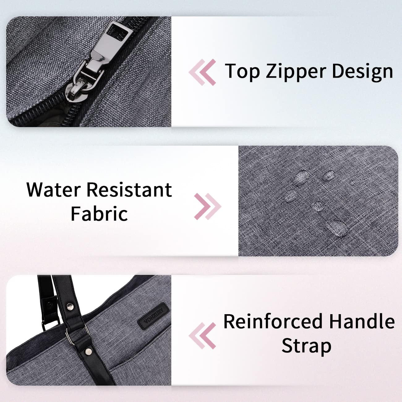 Laptop Tote Bag for Women, 15.6 Inch Computer Shoulder Bag Teacher Work Bag Travel Purse with Small Pouch VONXURY