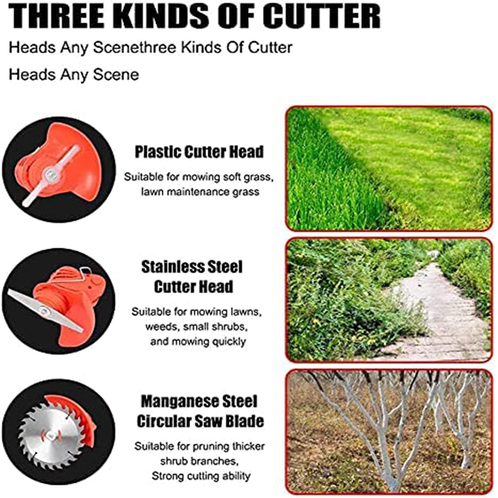HLCUI Garden Strimmer,24V Cordless Grass Trimmer with Battery and Charger Telescopic Brush Cutter Electric 3-in-1 Lightweight Lawn Edger Tool, Three Kinds Spare Blades, 90° Head Pivots,A