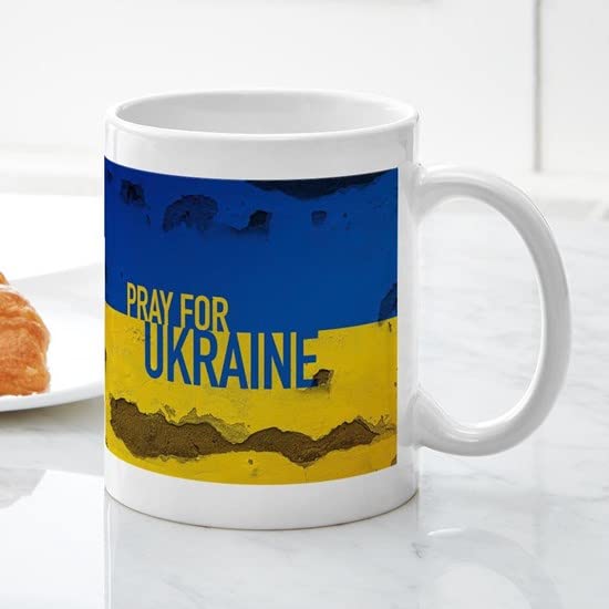 CafePress Pray For Ukraine Sweatshirt, Stand With Ukrai Mugs Ceramic Coffee Mug, Tea Cup 11 oz
