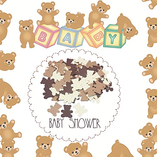 300PCS Cream Brown Teddy Bear Baby Shower Table Confetti Sprinkles Scatter, We Can Bearly Wait Baby Shower Decorations, Boy Girl First Birthday Nuetral Rustic Party Décor