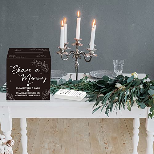 Pajean 50 Pcs Greenery Share a Memory Cards for Collections of Life, Memory Cards Box Guest Card Ideas for Funeral Graduation