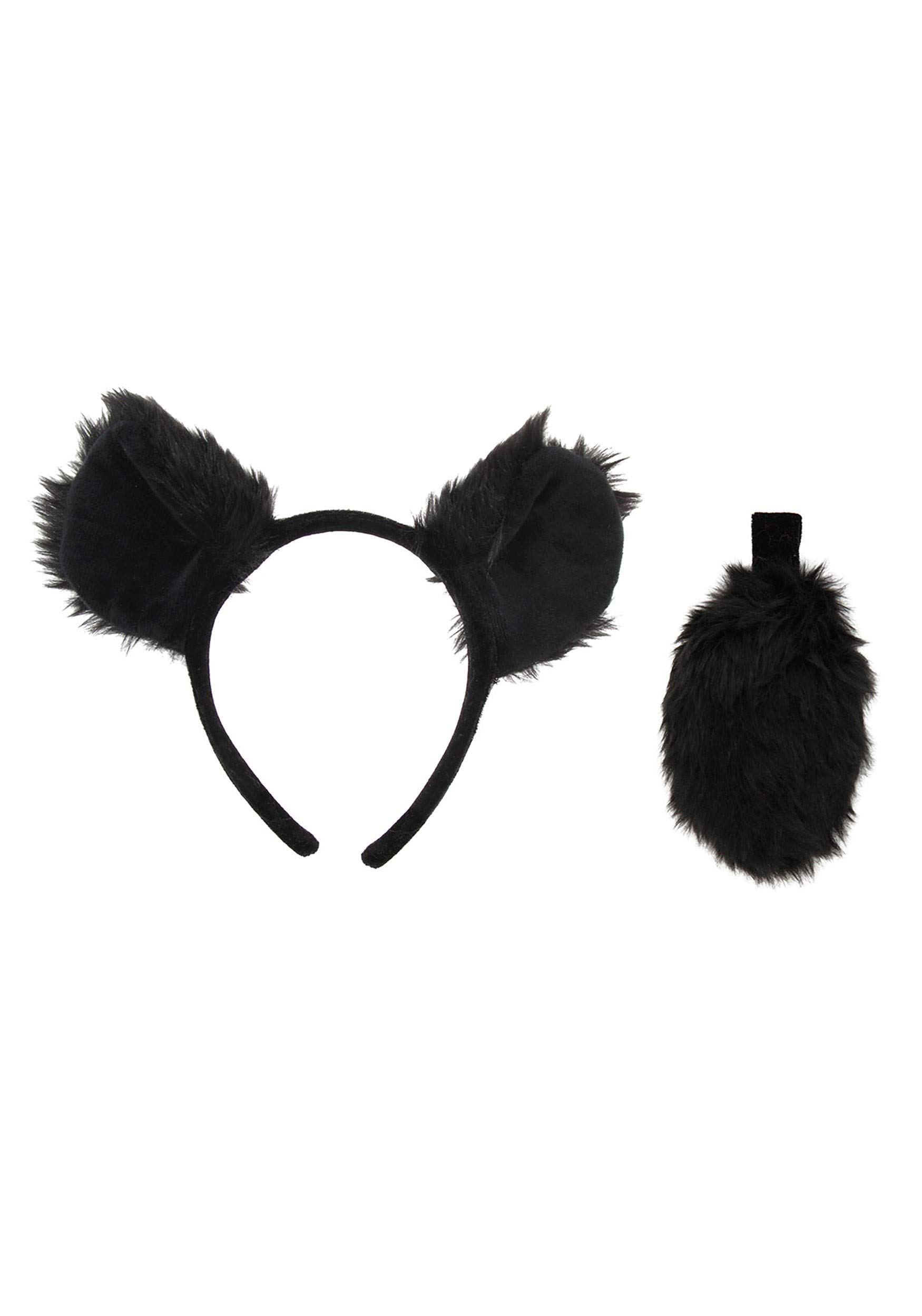 elope Black Bear Plush Ears Headband & Tail Costume Accessory Kit
