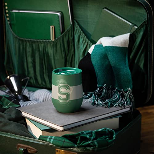 Corkcicle Harry Potter Slytherin Stemless Wine Glass Tumbler, Triple Insulated Stainless Steel Construction, Easy Grip Sides, Keeps Beverages Chilled for 9 Hours, 12 oz