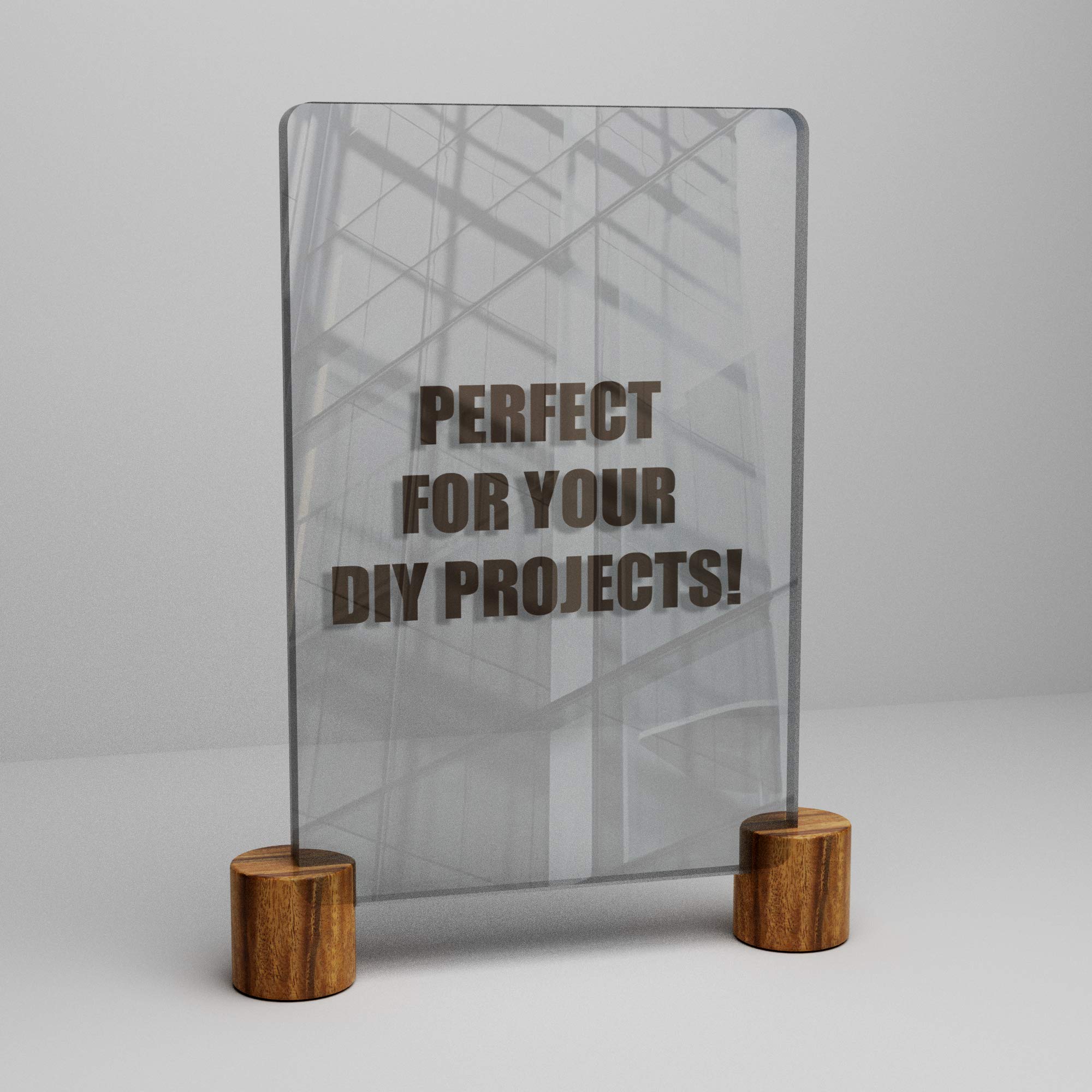Performore Clear Plexiglass Acrylic Sheet 12x12 Inches, 6mm (1/4 inch Thickness) Unbreakable and Lightweight Substitute for Glasses, Great Use for Sneeze Guard, Shield, Greenhouse, Poster Frames