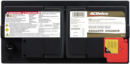 ACDelco Gold 49AGMHR 36 Month Warranty High Reserve AGM BCI Group 49 Battery