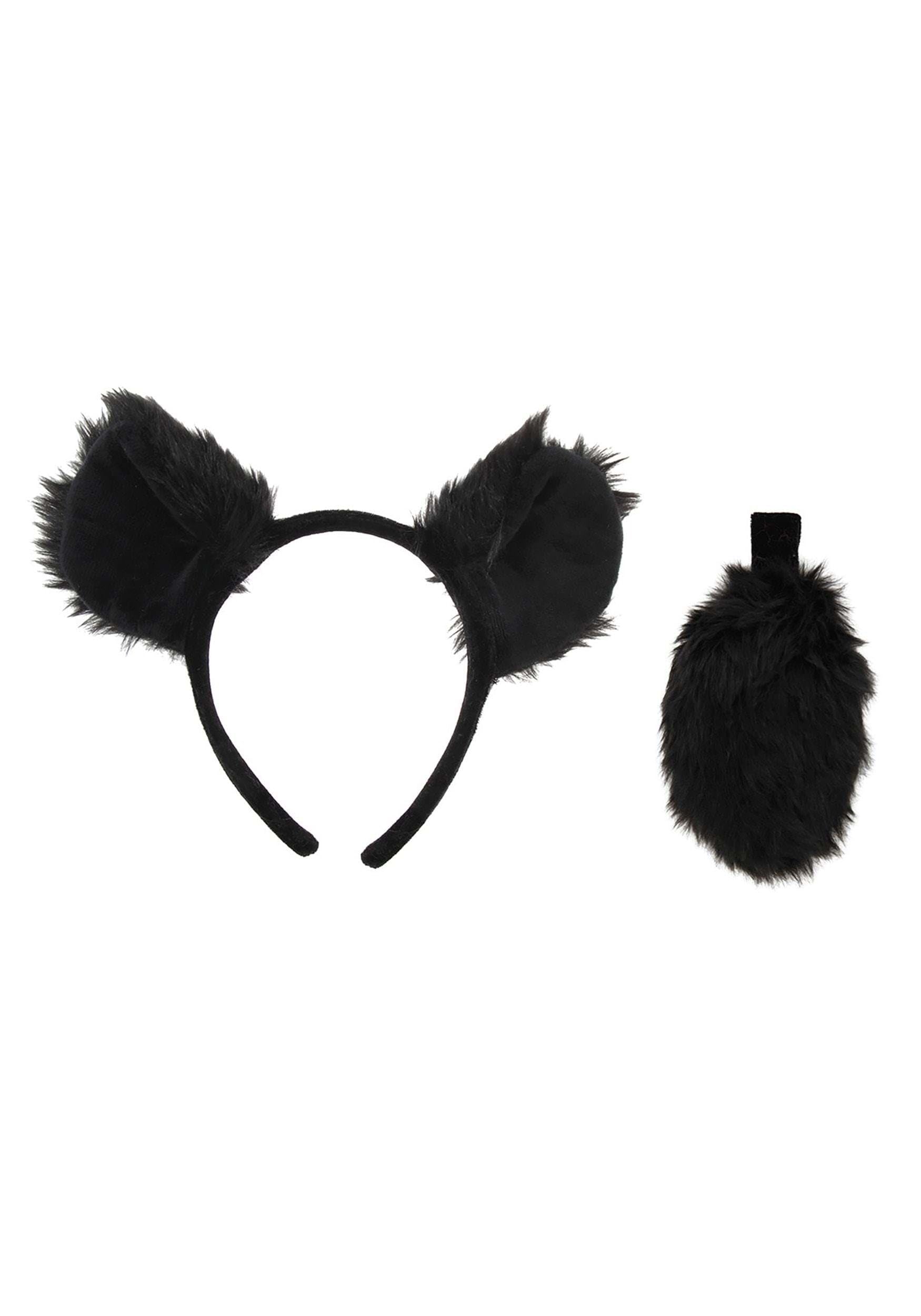 elope Black Bear Plush Ears Headband & Tail Costume Accessory Kit