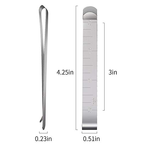 Sewing Clips Pack of 15 Stainless Steel Hemming Clips 3 Inches Measurement Ruler Quilting Supplies for Fabric Clips, Pinning and Marking Accessories