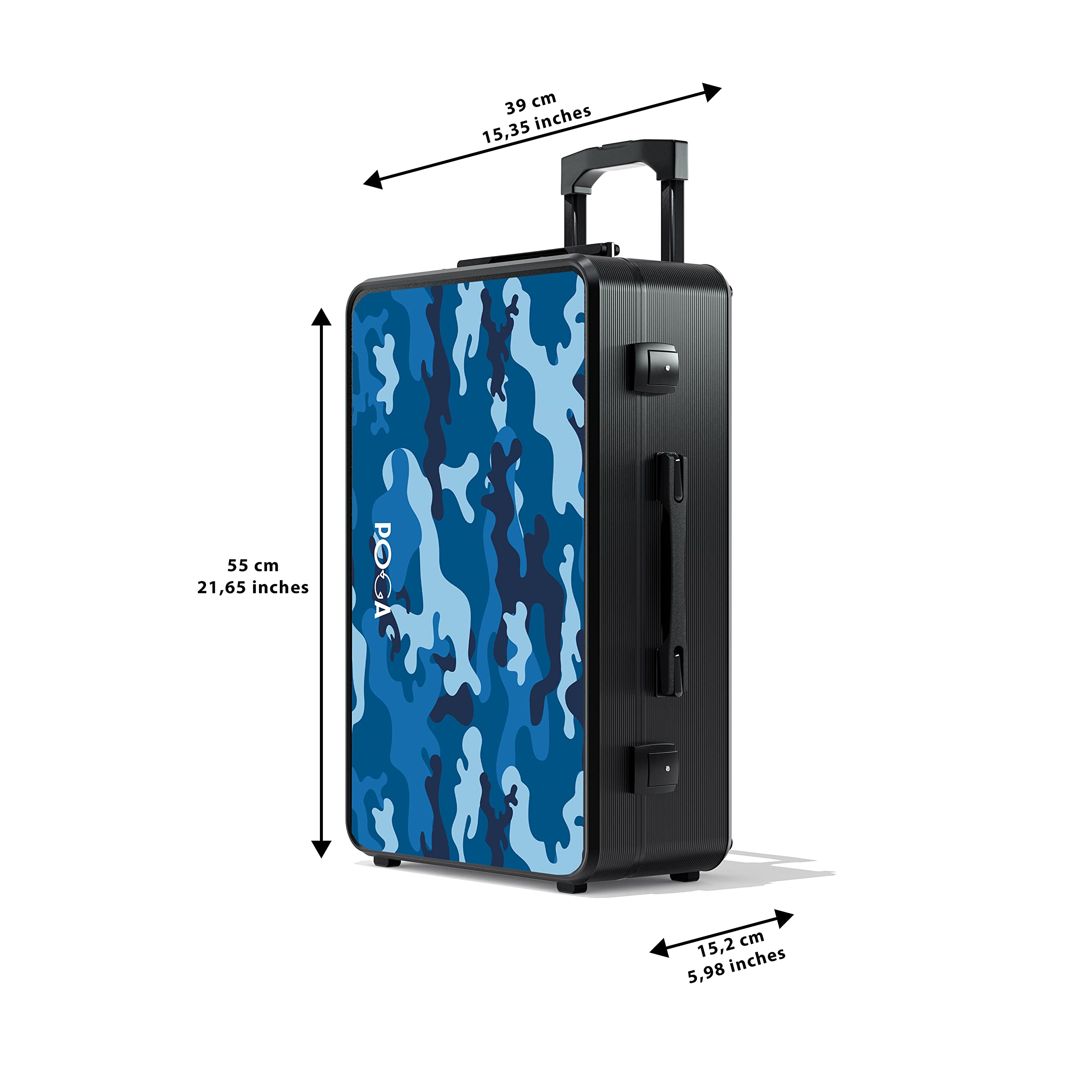 POGA PRO Premium Portable Console Travel Case incl. Trolley and 21,5'' ASUS Gaming Monitor for Xbox One X - Navy
