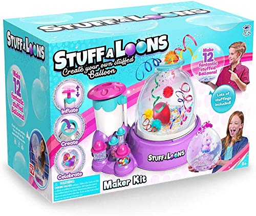 Stuffaloons - Deluxe Stuffed Balloon Maker Kit - Includes 12 Balloons, 10 Mini Deco Balloons, Sparkles, Confetti, 10 Pom Poms