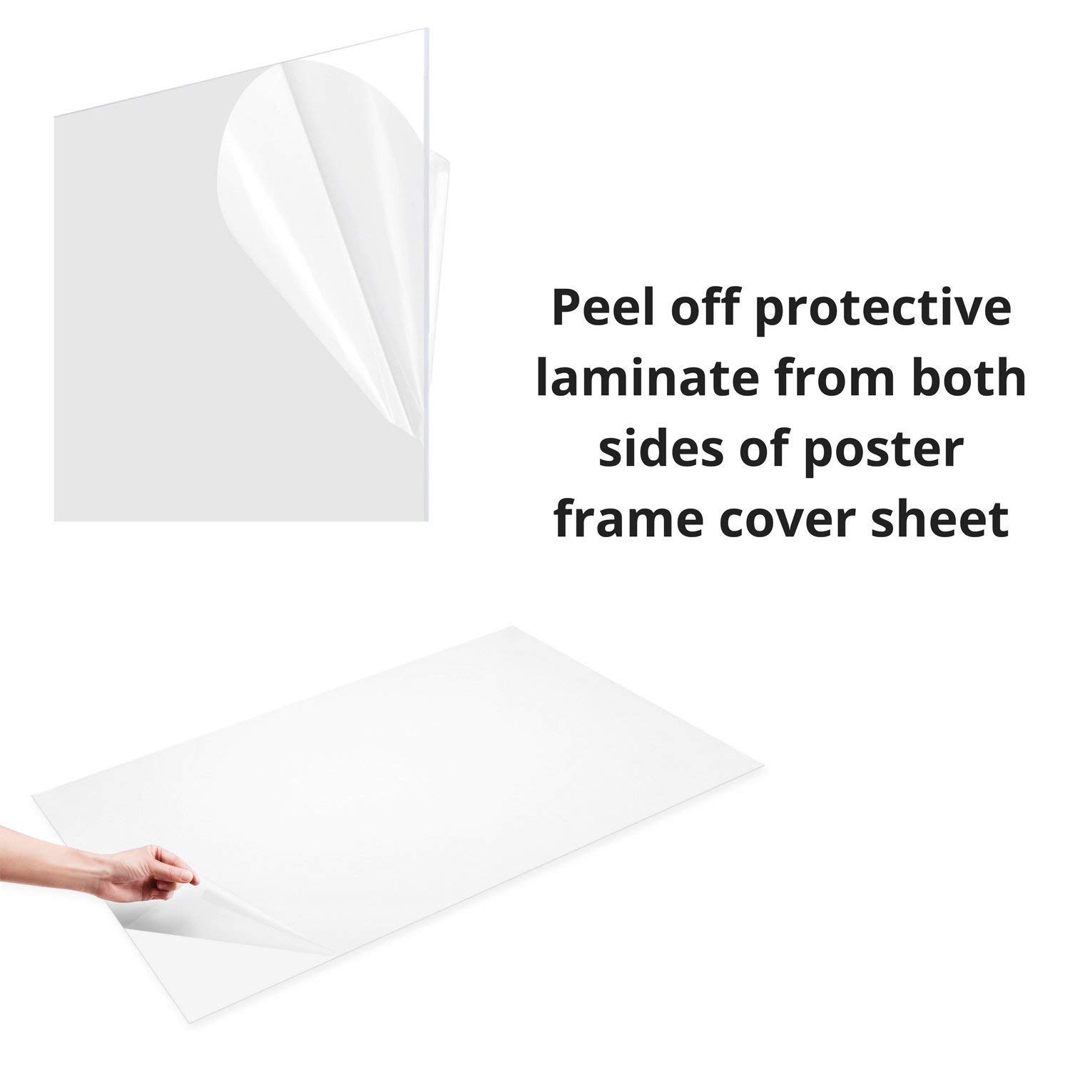 BARNWOODUSA 24x30 Plexiglass Replacement for Picture Frames, DIY Signs Sheet .060 Clear 1/16th Double-Sided Protective Film (Set of 2)
