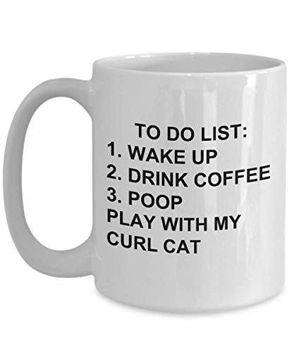 Curl Cat Owner Mug Cat Lovers To Do List Funny Coffee Mug Tea Cup Gag Mug for Men Women