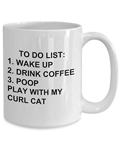 Curl Cat Owner Mug Cat Lovers To Do List Funny Coffee Mug Tea Cup Gag Mug for Men Women