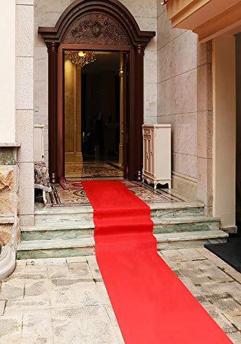 Movie Night Red Aisle Runner 24 in × 15 ft Red Carpet Event Runner Wedding Rug for Indoor Outdoor Wedding Party Decorations
